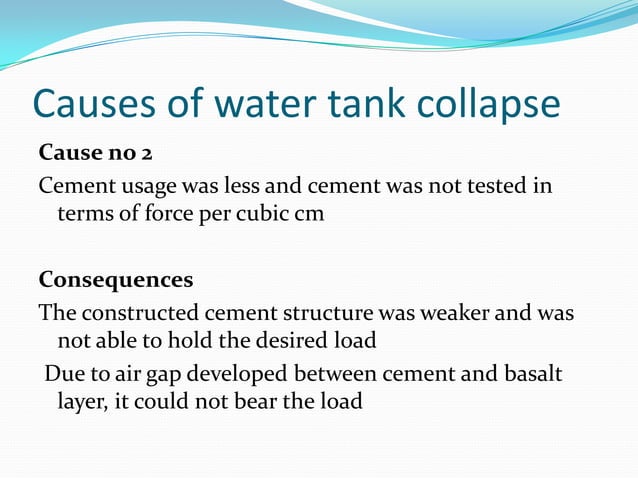 Water tank collapse findings | PDF | Civil Engineering Industry ...