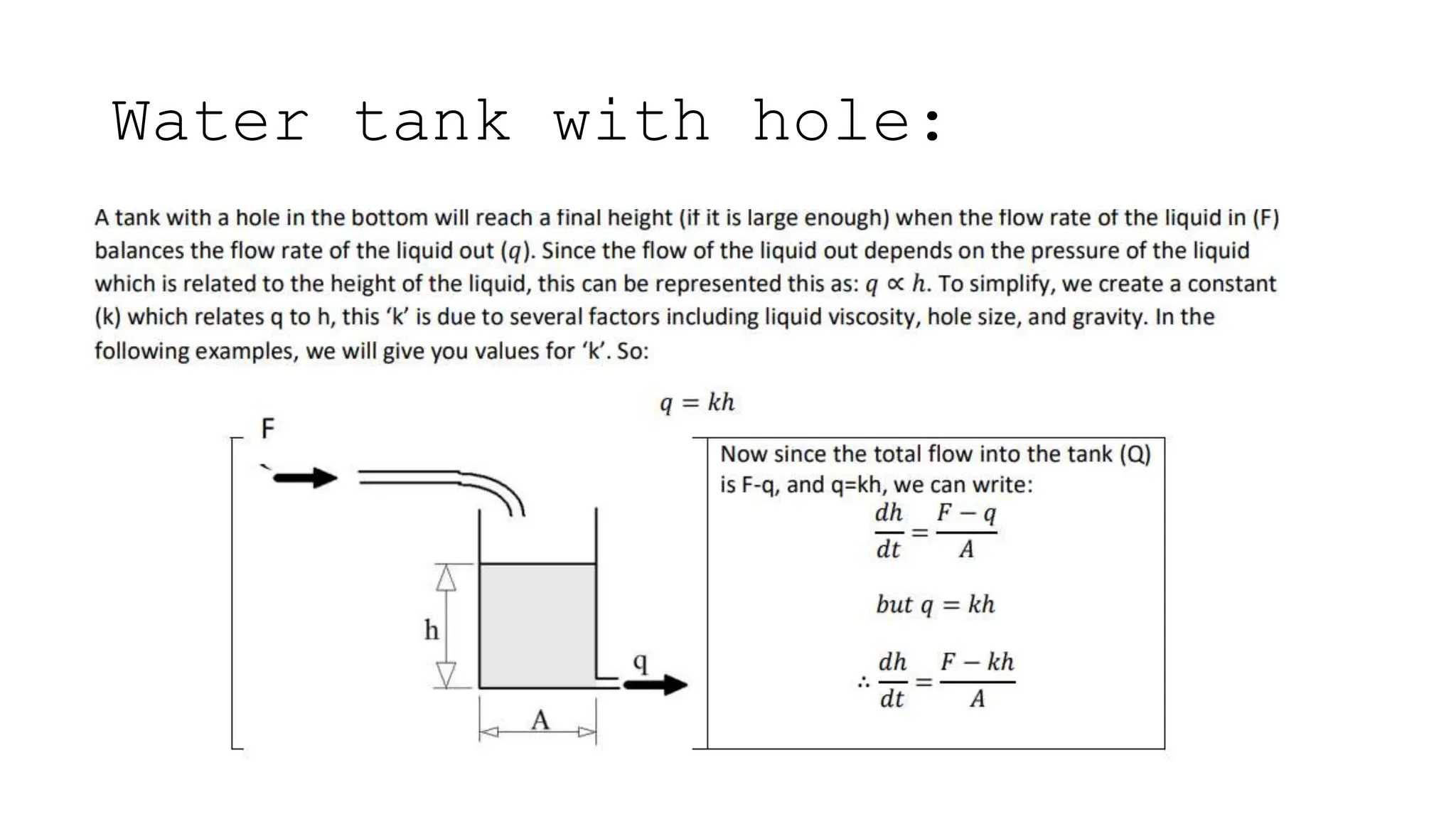 Water Tank Model and Feedback Equation.pptx