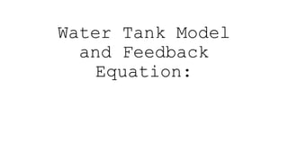 Water Tank Model and Feedback Equation.pptx