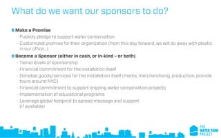 The Water Tank Project - Become a Sponsor Now | PDF
