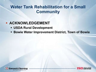 Water Tank Rehabilitation For A Small Community | PPT