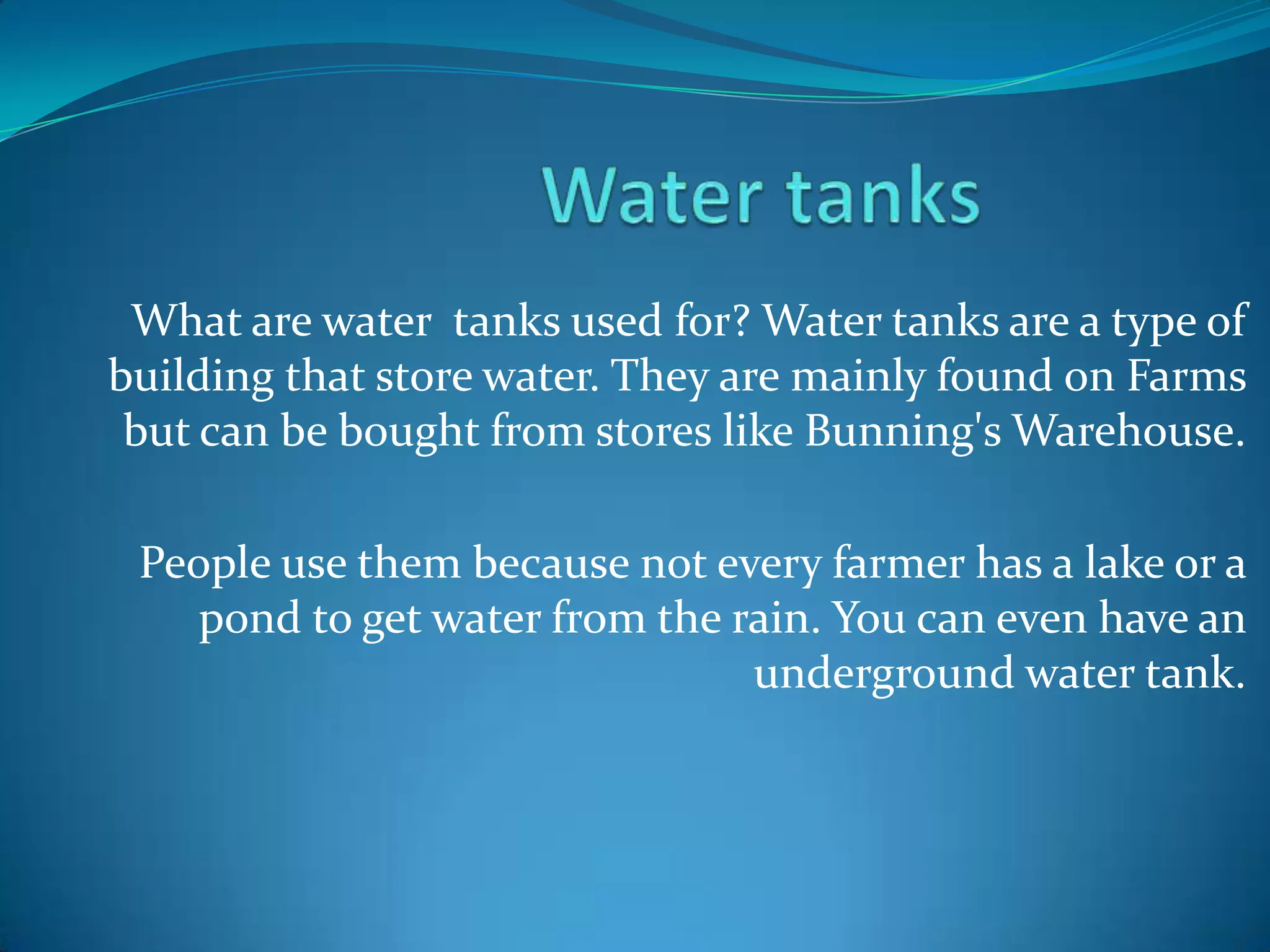 Water tanks | PPTX
