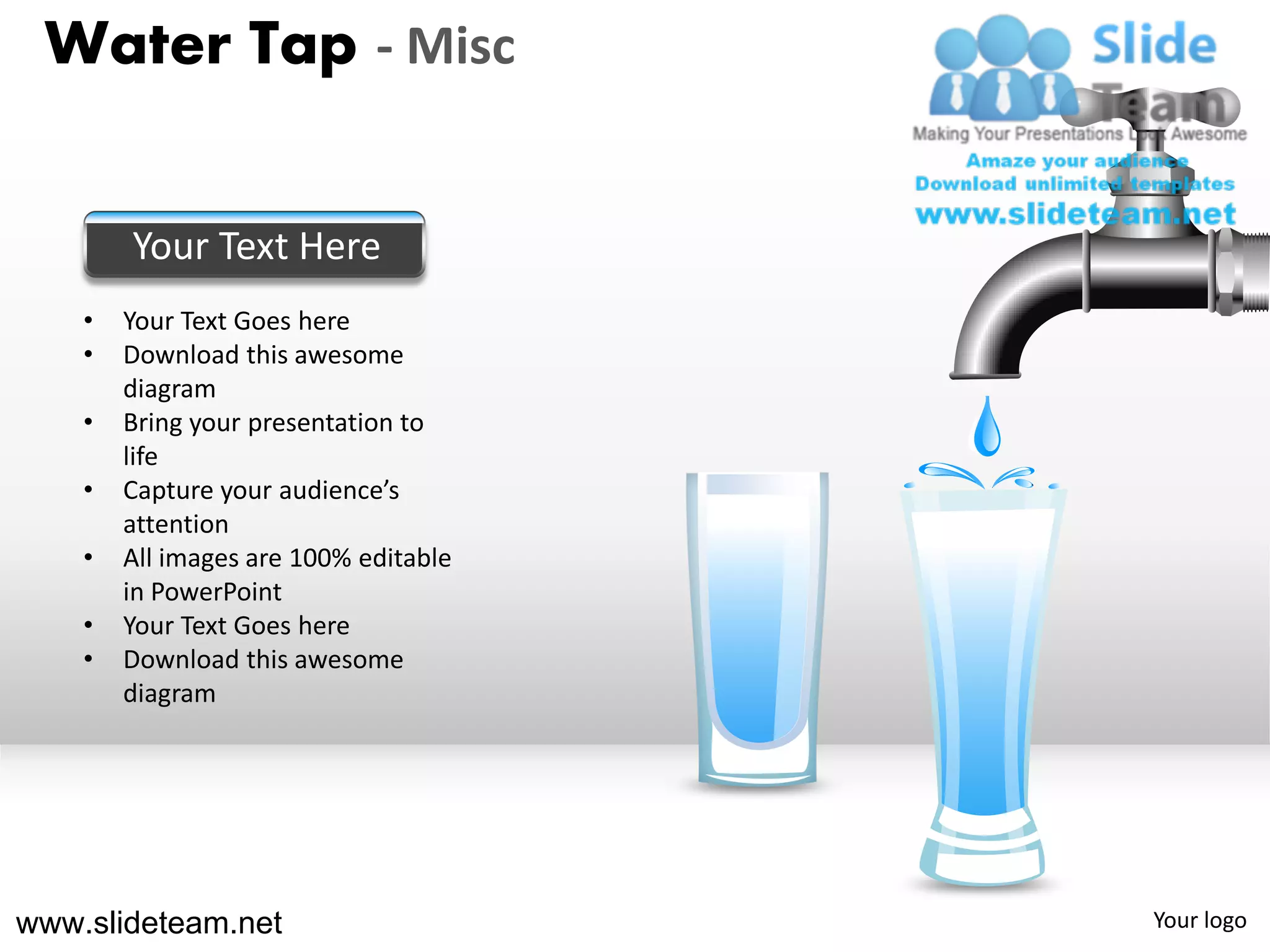 Water tap wastage of water conservation misc powerpoint presentation slides. | PPT