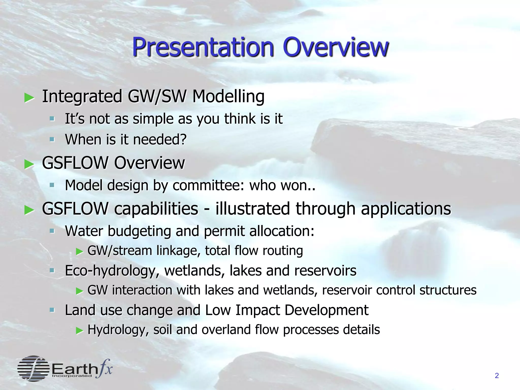 Integrated Surface Water and Groundwater Interaction Modelling using GSFLOW | PDF