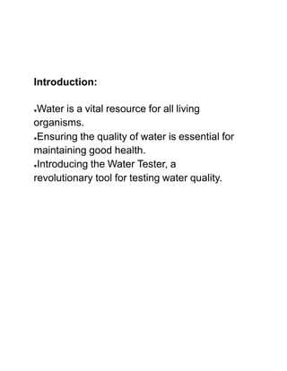 Water Tester - Ensuring Water Quality.ppt
