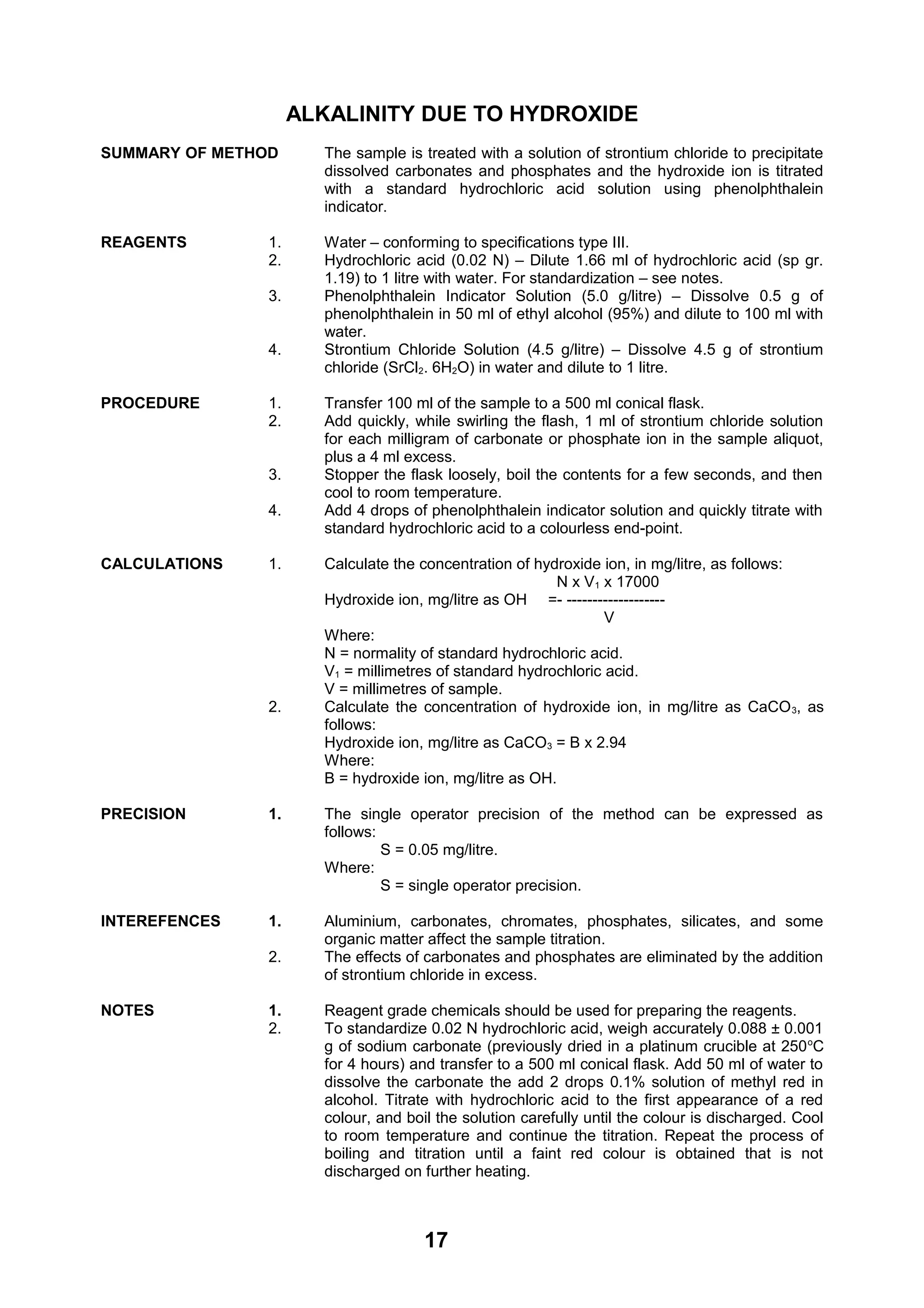 Water test methods | PDF