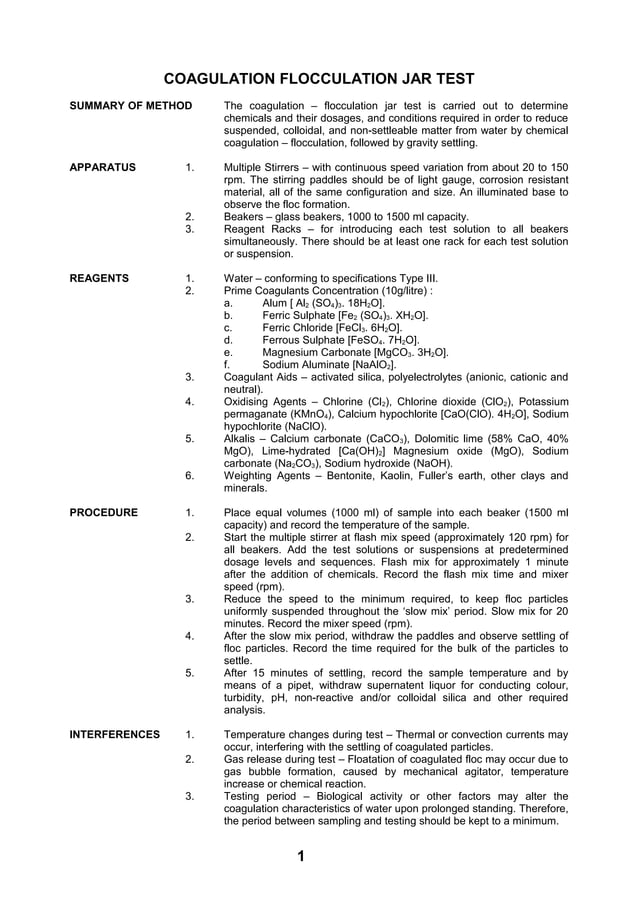 Water test methods | PDF