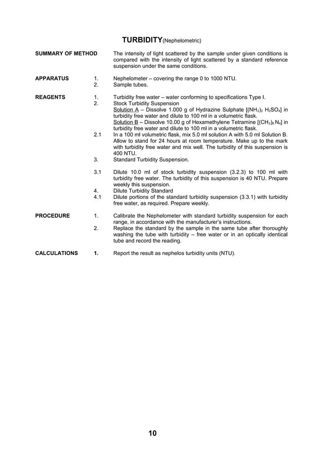 Water test methods | PDF