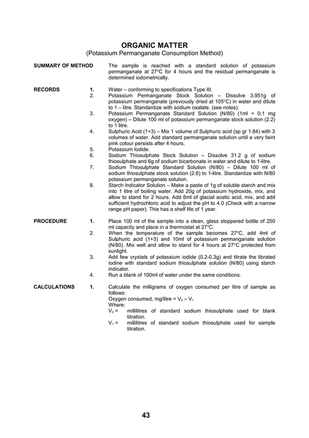 Water test methods | PDF