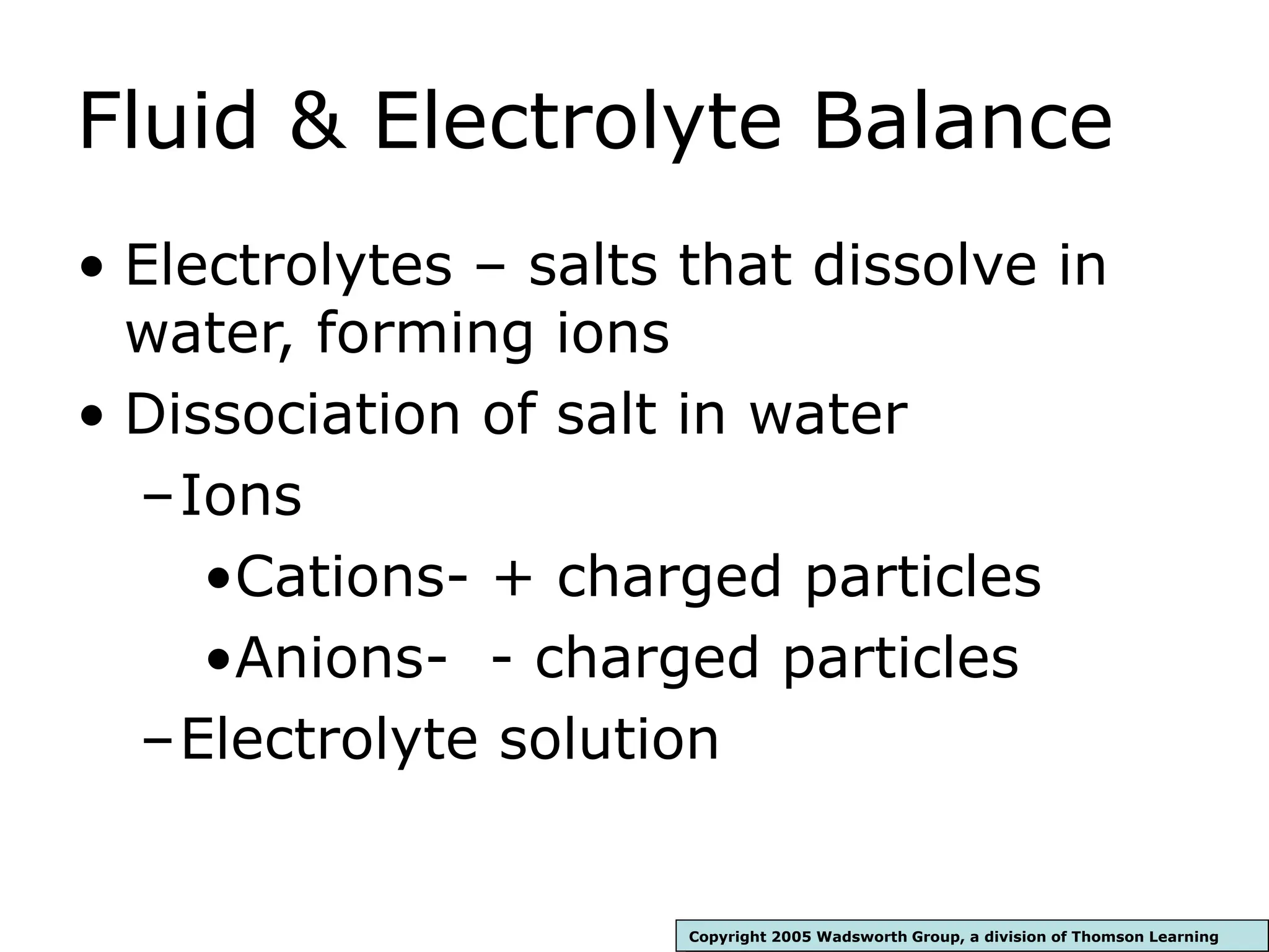 Water and Body Fluids Balance Osmolarity | PPT
