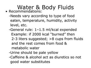 Water & The Body Fluids IN CELLLS OF ANIMAL | PPT
