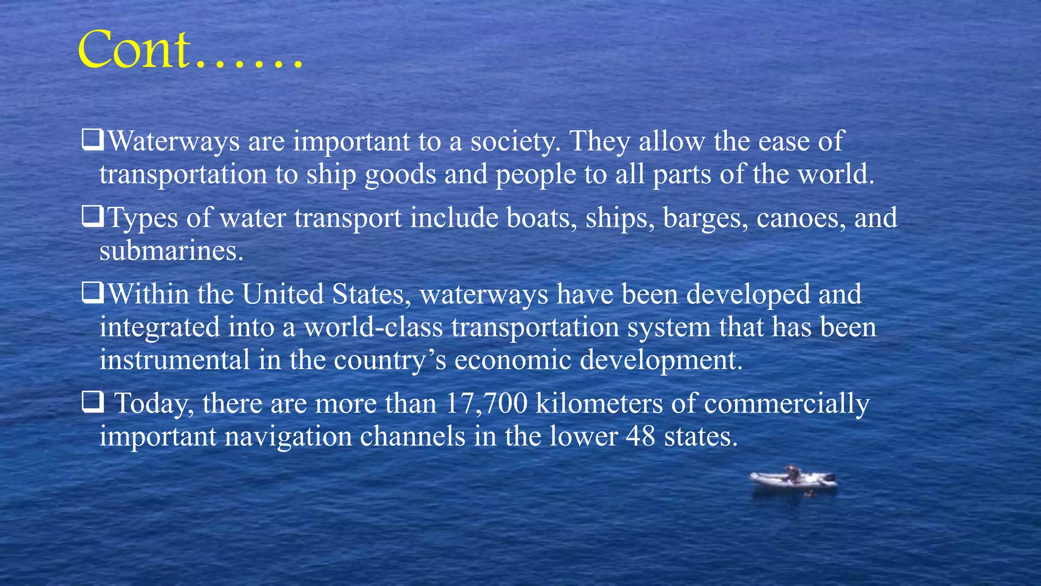 Water transportation history and new trends | PPTX