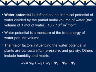 Water transport processes | PPTX