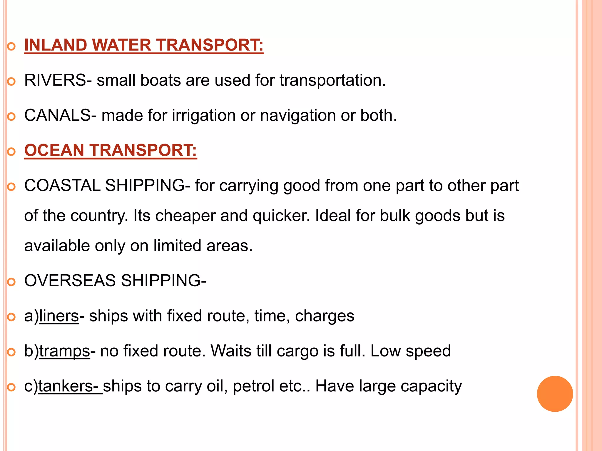 Water transpotation | PPTX