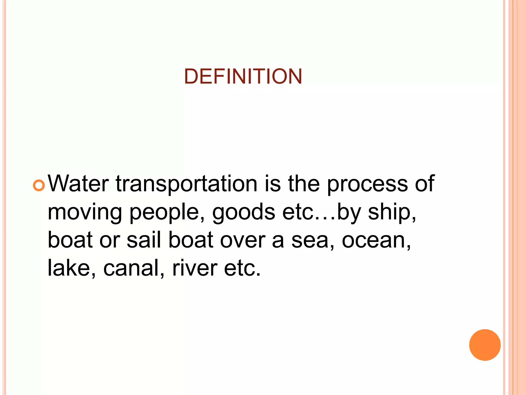 Water transpotation | PPTX