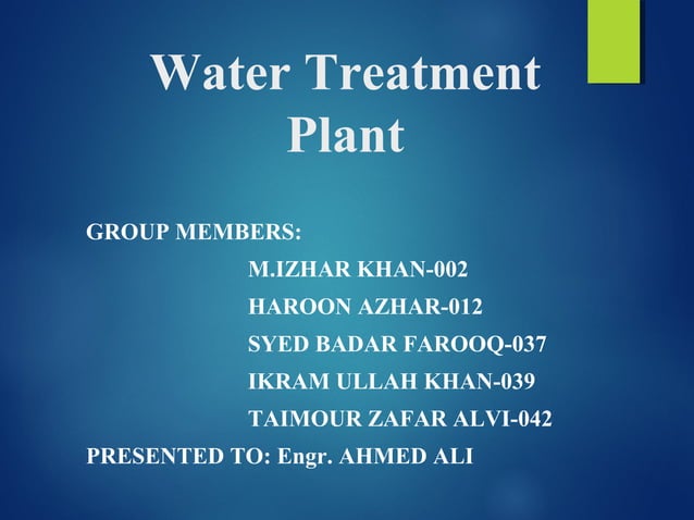 Water Treatment Plant Of Environmental Engineering Ppt