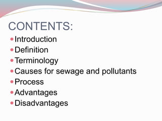 Sewage Water treatment | PPTX