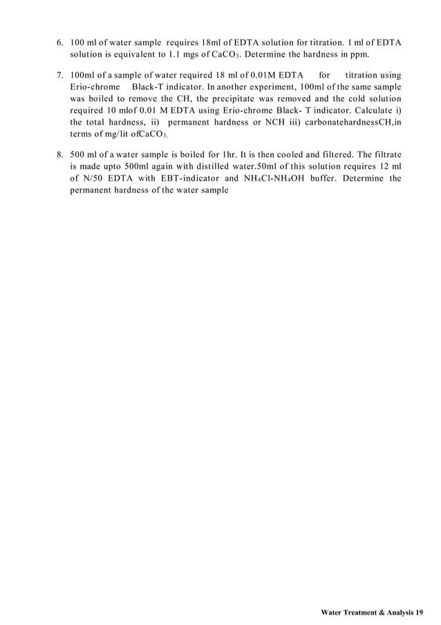 water treatment and analysis.pdf | Chemistry | Science