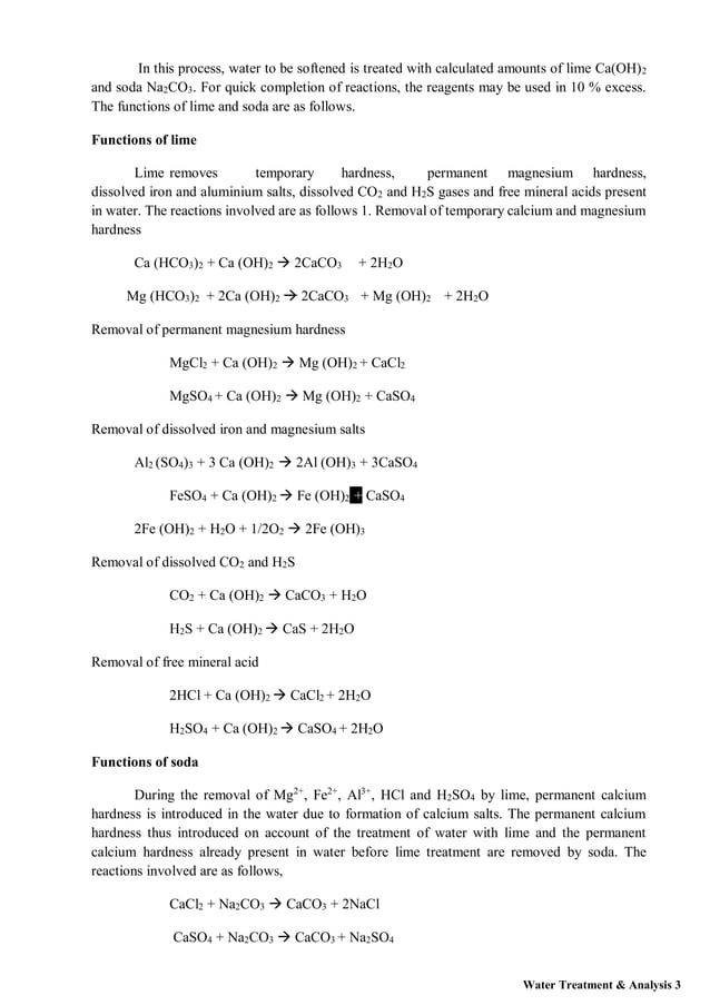 water treatment and analysis.pdf | Chemistry | Science
