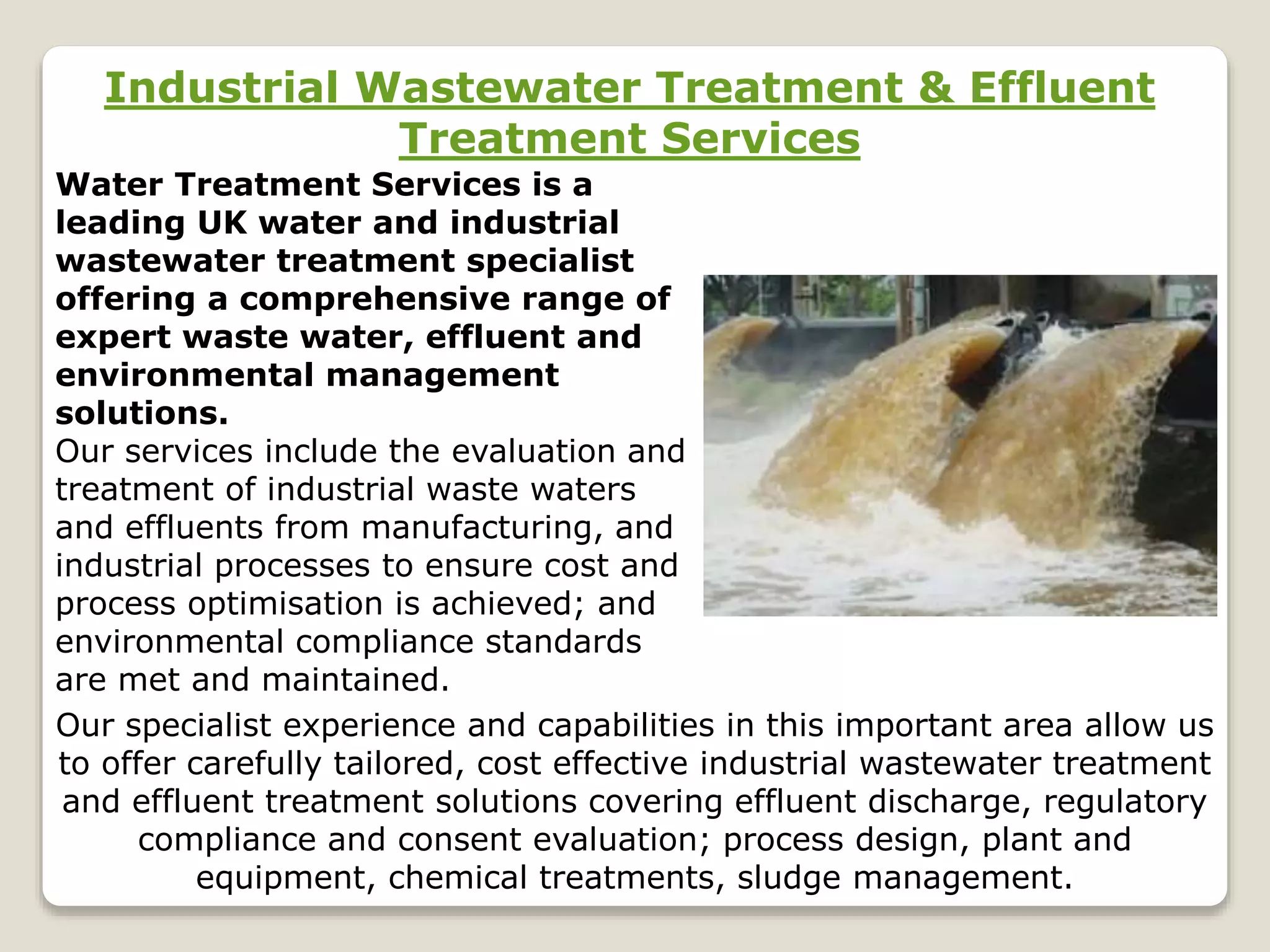 Industrial Water Treatment Training for Technicians & Service Engineers ...