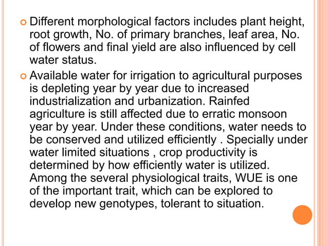 Water use effeciency intrinsic water use effeciency as a drought ...