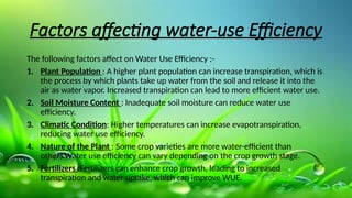 Water Use Efficiency and mineral and role | PPTX