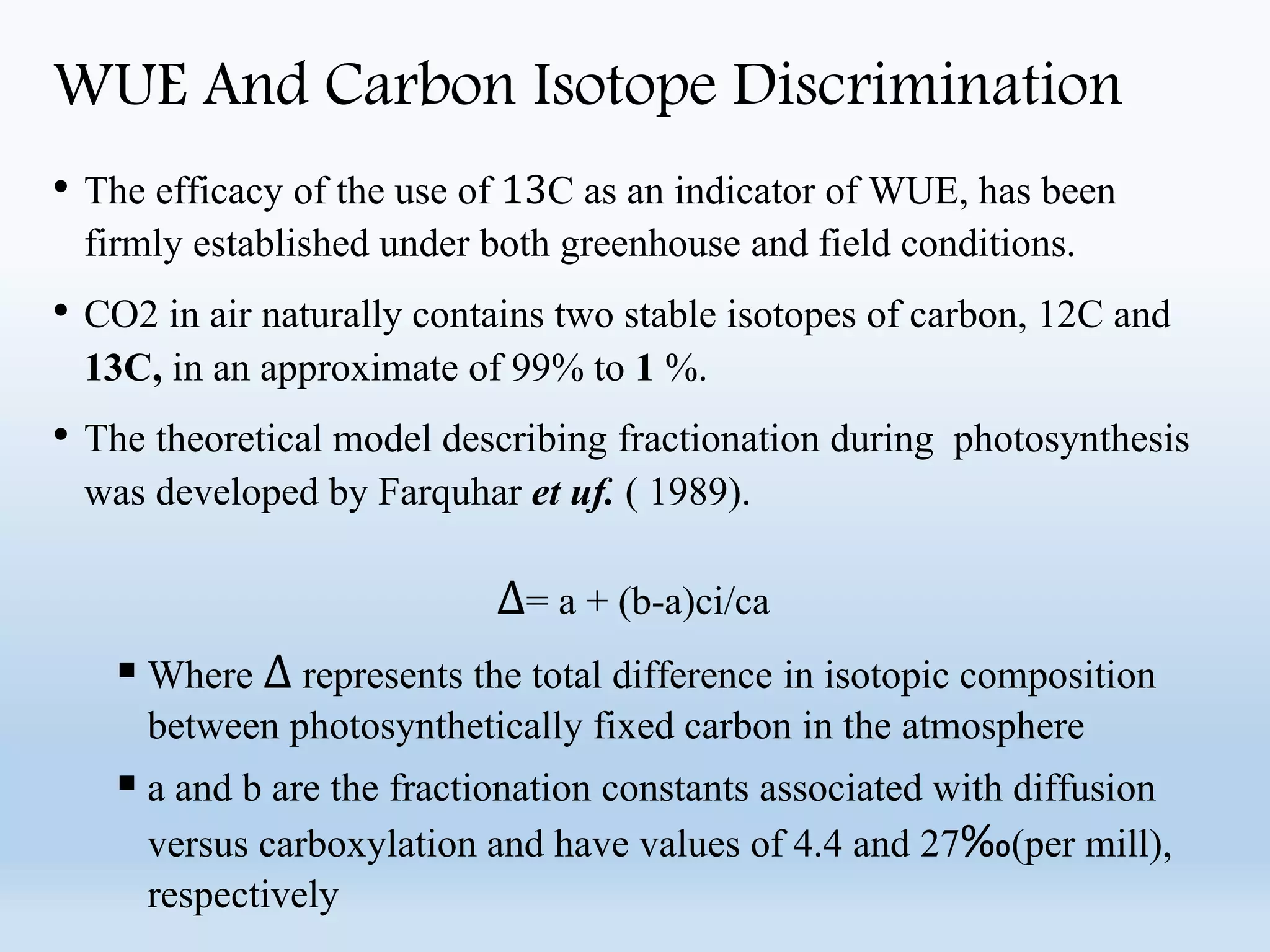 Water use efficiency in plants | PPTX