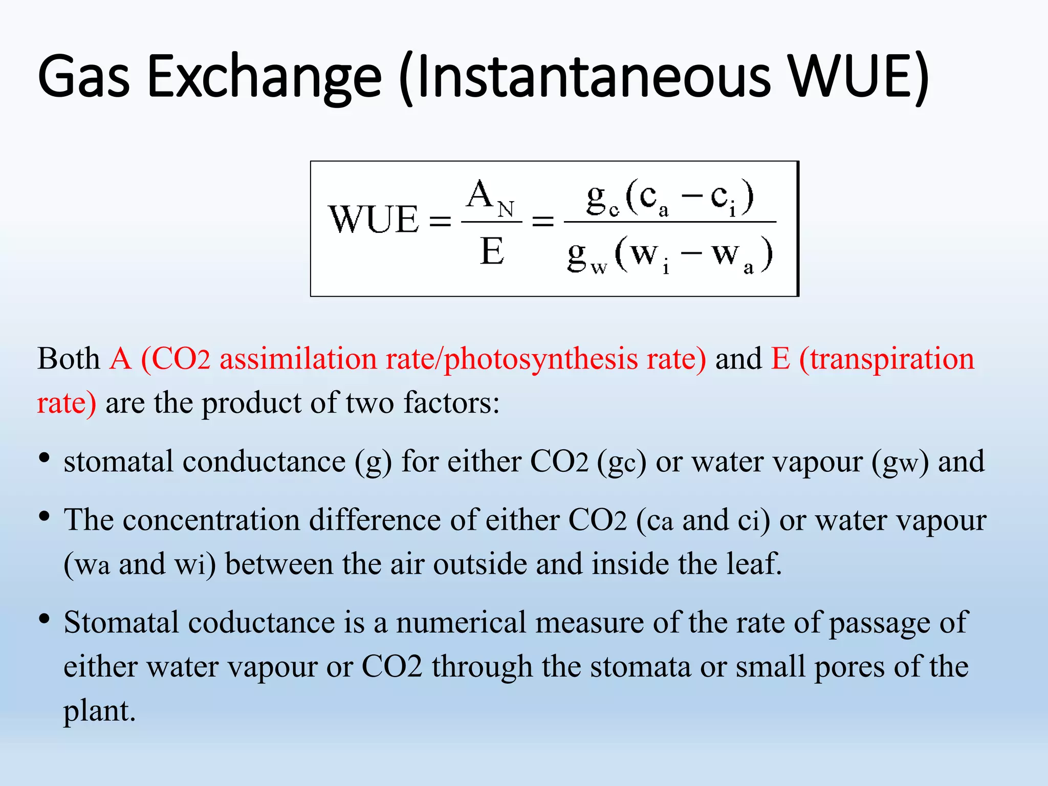 Water use efficiency in plants | PPTX