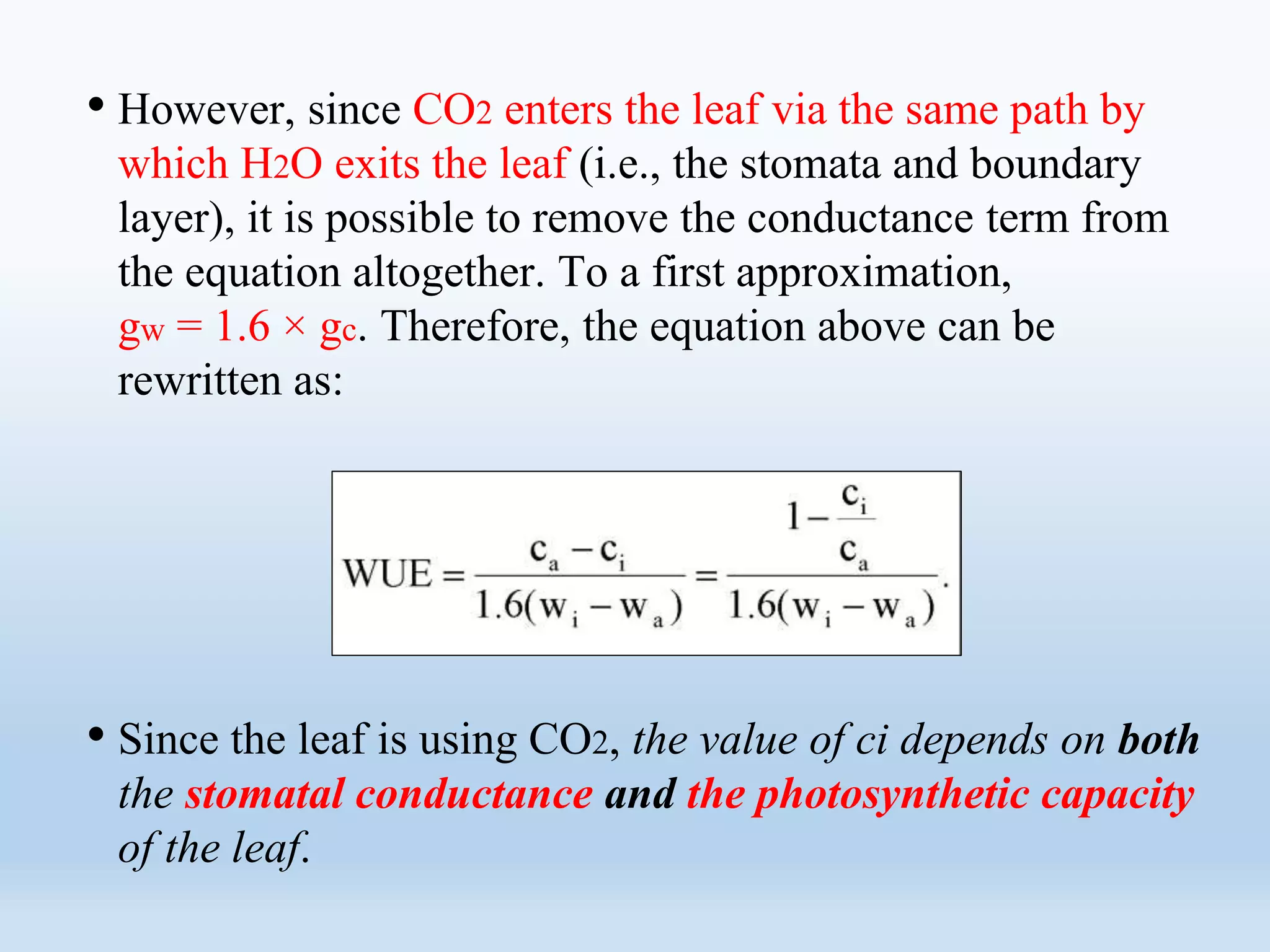Water use efficiency in plants | PPTX