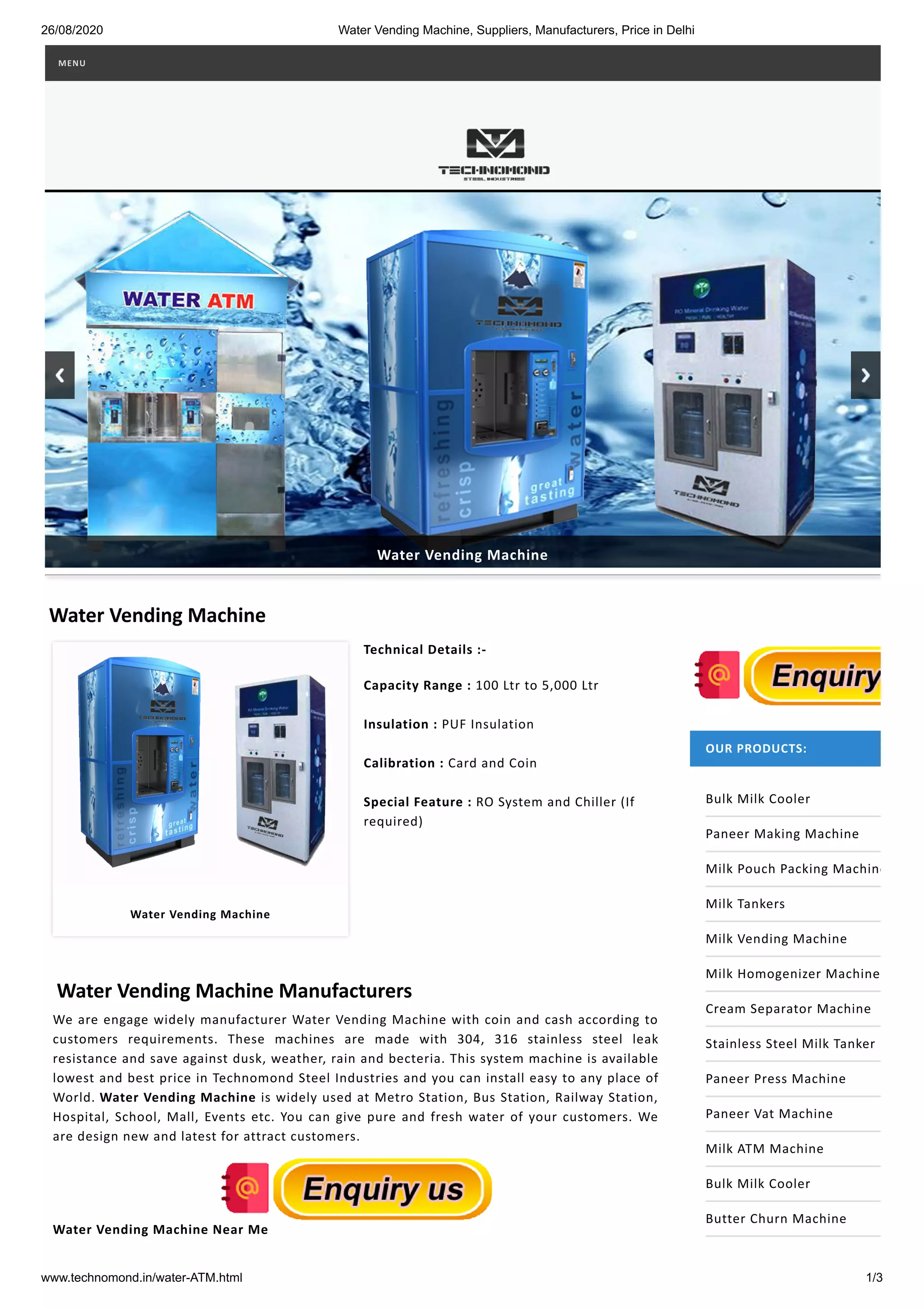 Water Vending Machine | PDF