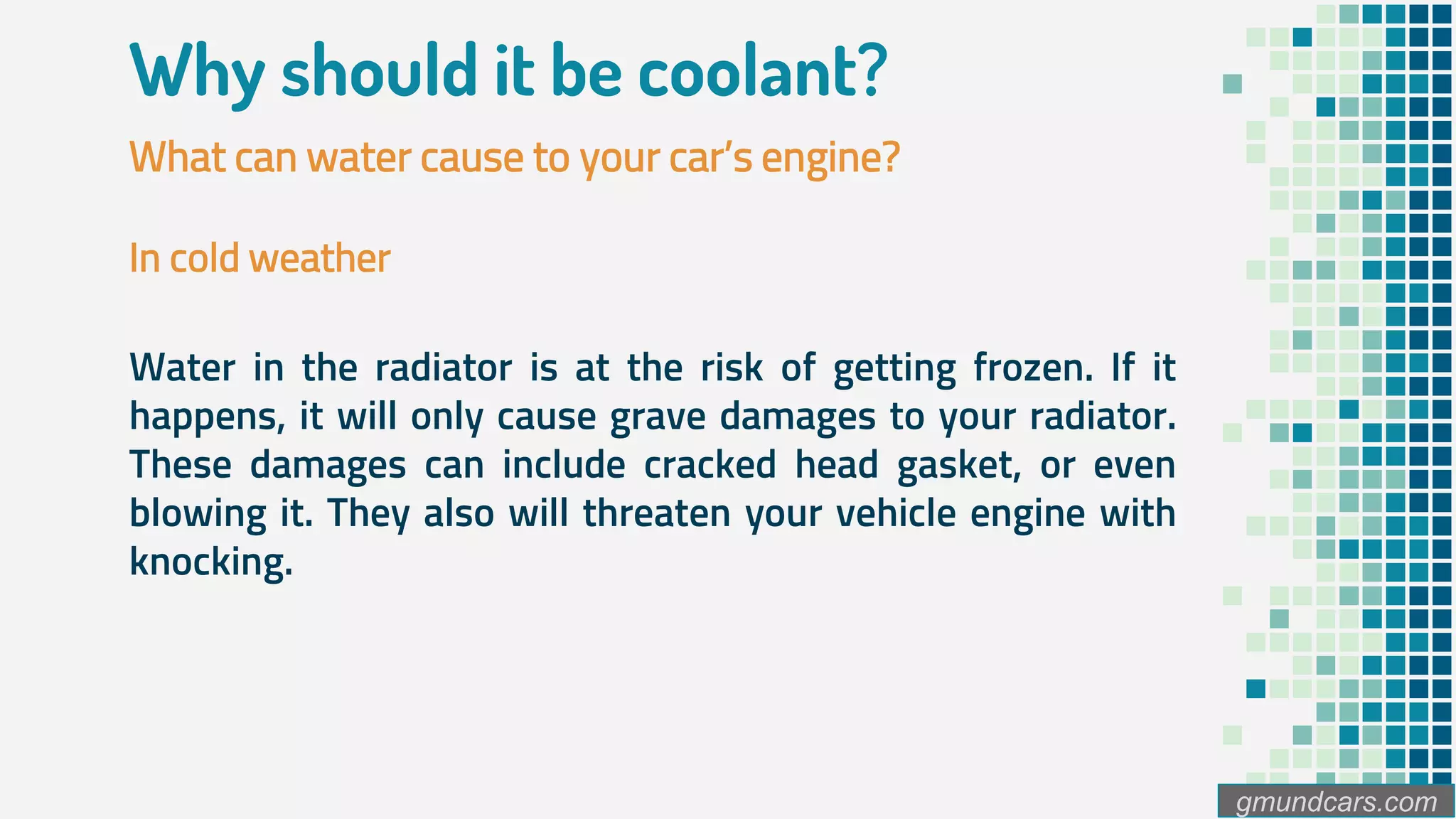 Water Vs. Coolant | PPT