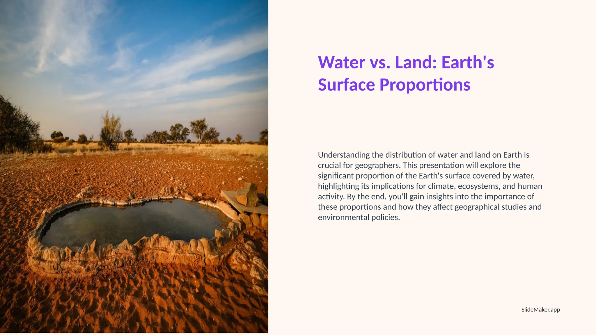 Water vs. Land Earth's Surface Proportions by SlideMaker.app.pptx