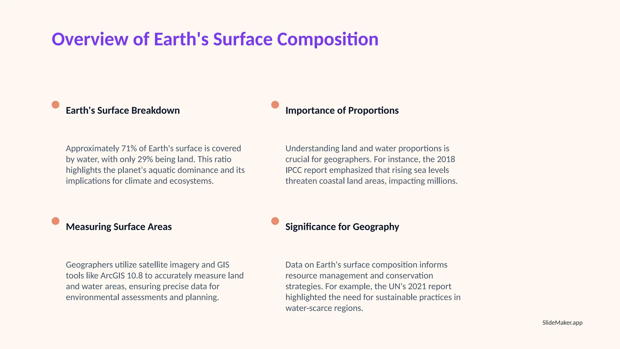 Water vs. Land Earth's Surface Proportions by SlideMaker.app.pptx