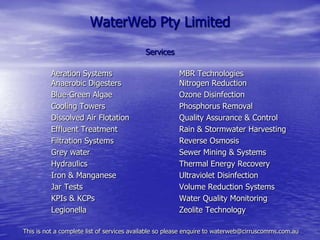 Waterweb overview.oct2011 | PPTX