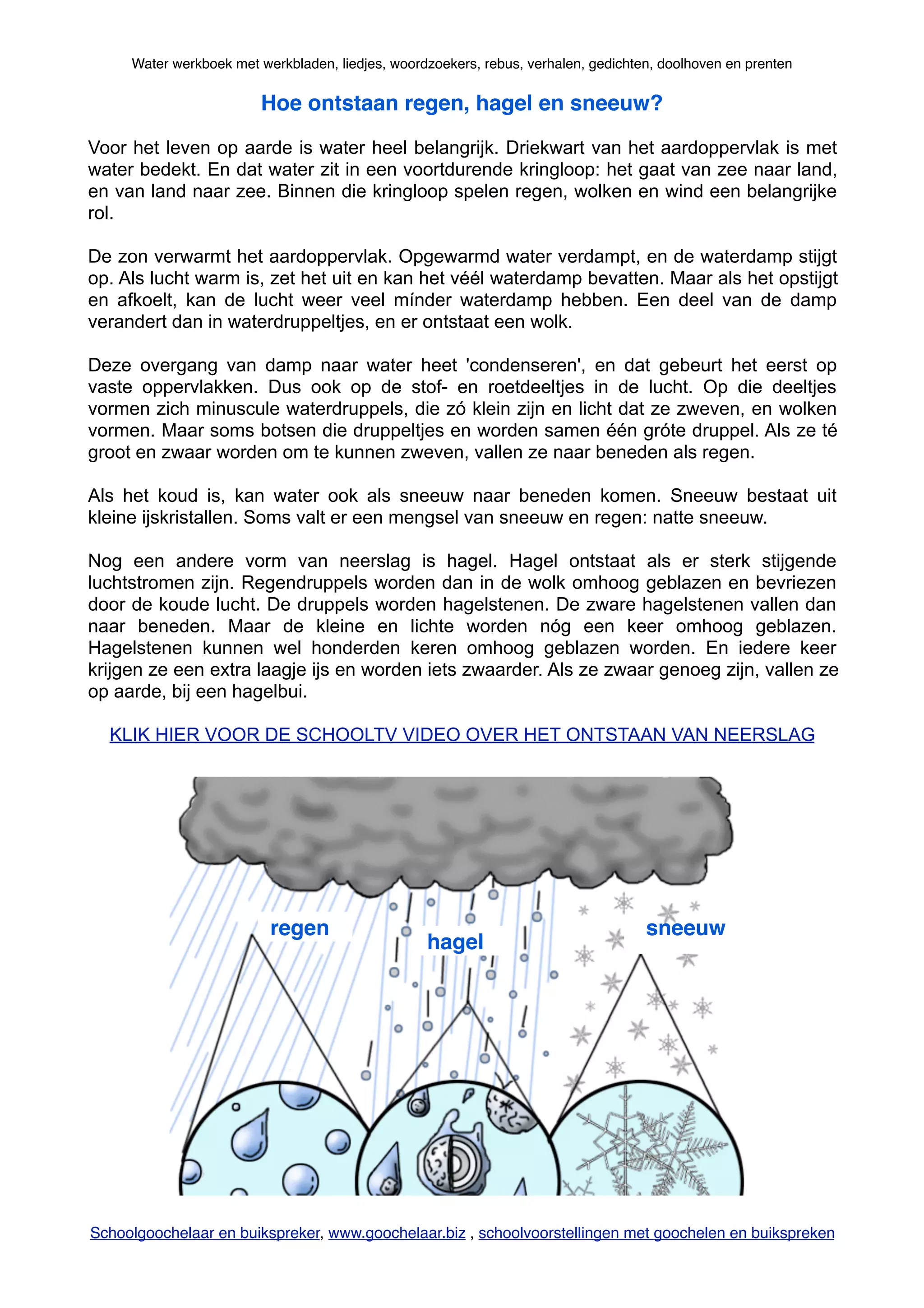 Water werkboek met water thema werkbladen van schoolgoochelaar en ...