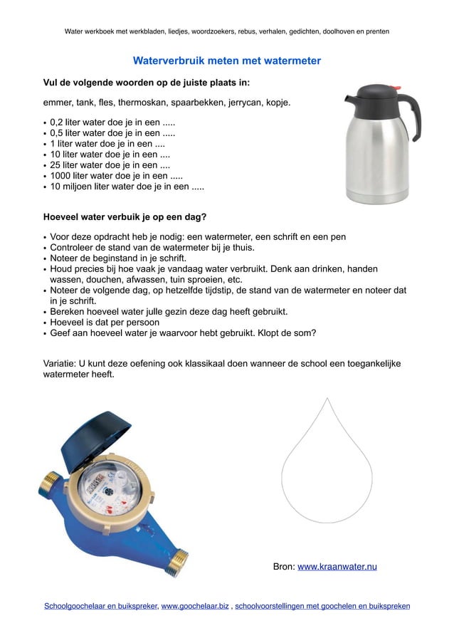 Water werkboek met water thema werkbladen van schoolgoochelaar en ...