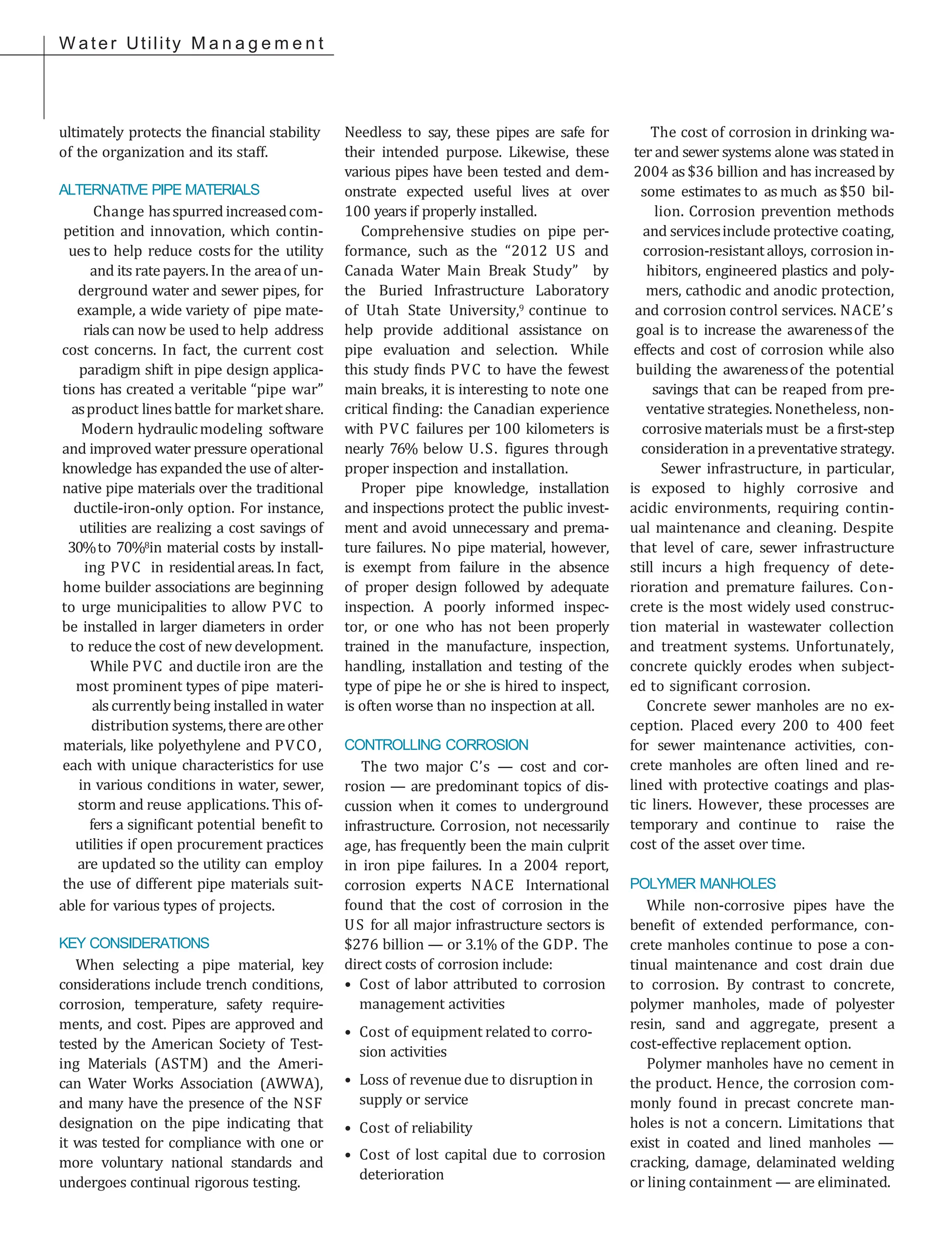 PVC VS. FIBERGLASS (FRP) GRAVITY SEWER - UNI BELL | PDF