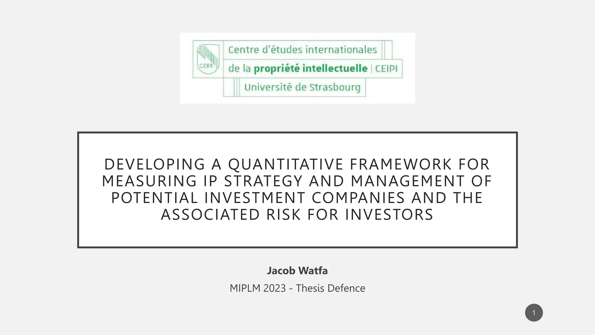 Master thesis defence Jacob Watfa | PPTX