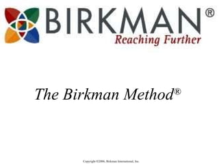 De Birkman Methode toegelicht (Engels) | PPT