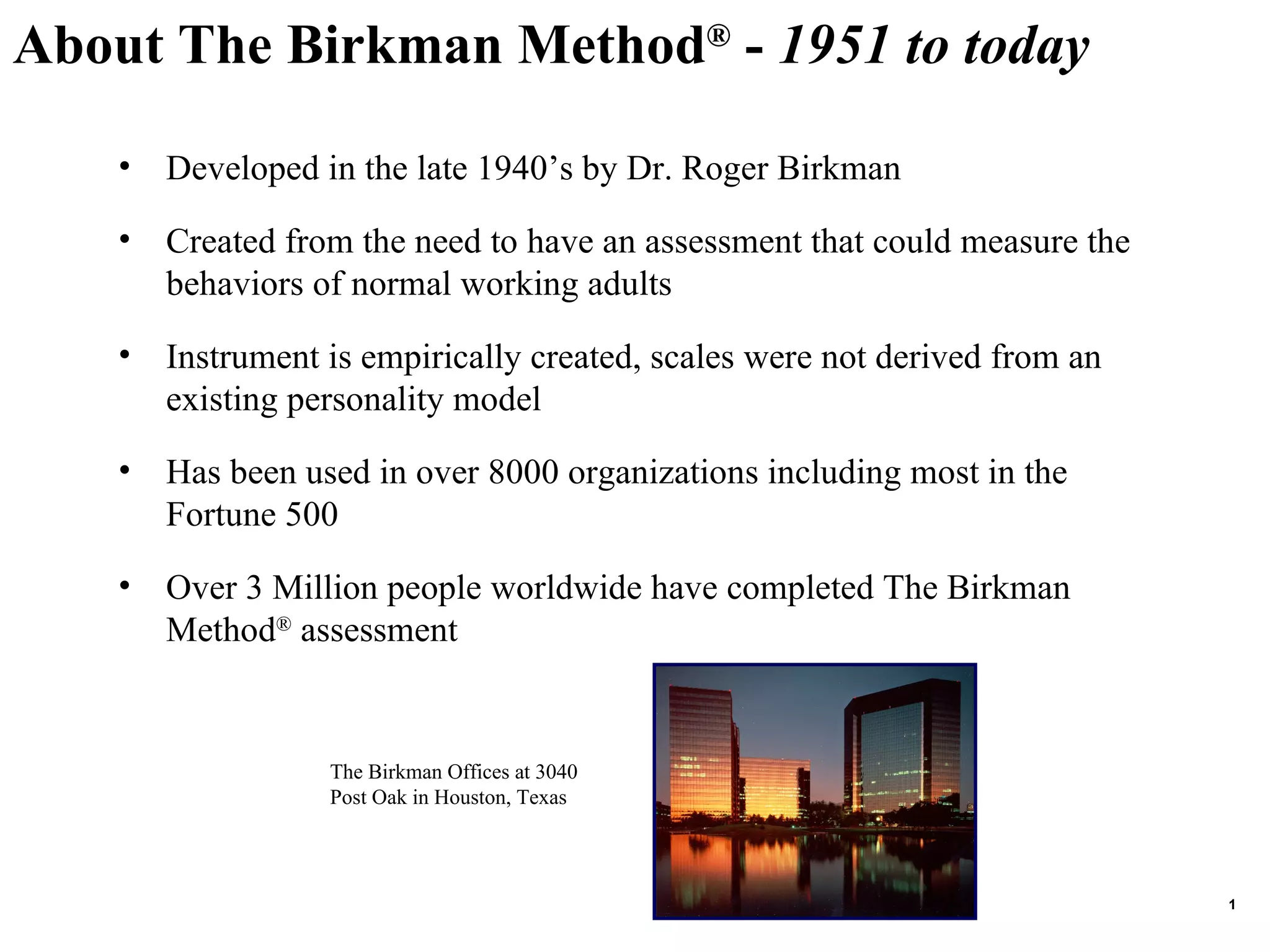 Wat houdt de Birkman Methode in (Engels) | PPT