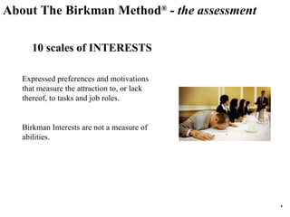 Wat houdt de Birkman Methode in (Engels) | PPT