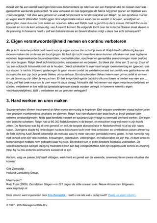 Wat kunnen managers leren van beroepsavonturiers - Managementsite - Cris Zomerdijk - Ralf Tuijn ...