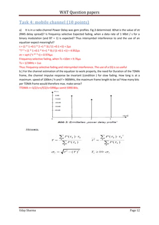Wat question papers | PDF