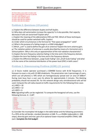 Wat question papers | PDF | Computer Networking | Computing