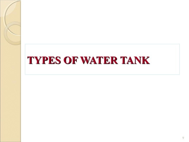 Stucture Design of various Watre tank | PPT | Civil Engineering ...