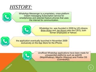 Whatsapp ( history , fb allience and intresting facts about whatsapp) | PPT