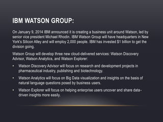 Watson - a supercomputer | PPT