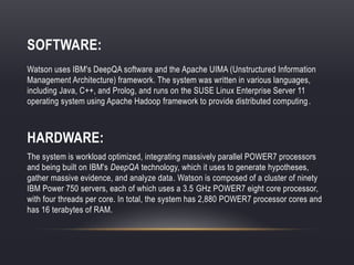 Watson - a supercomputer | PPTX