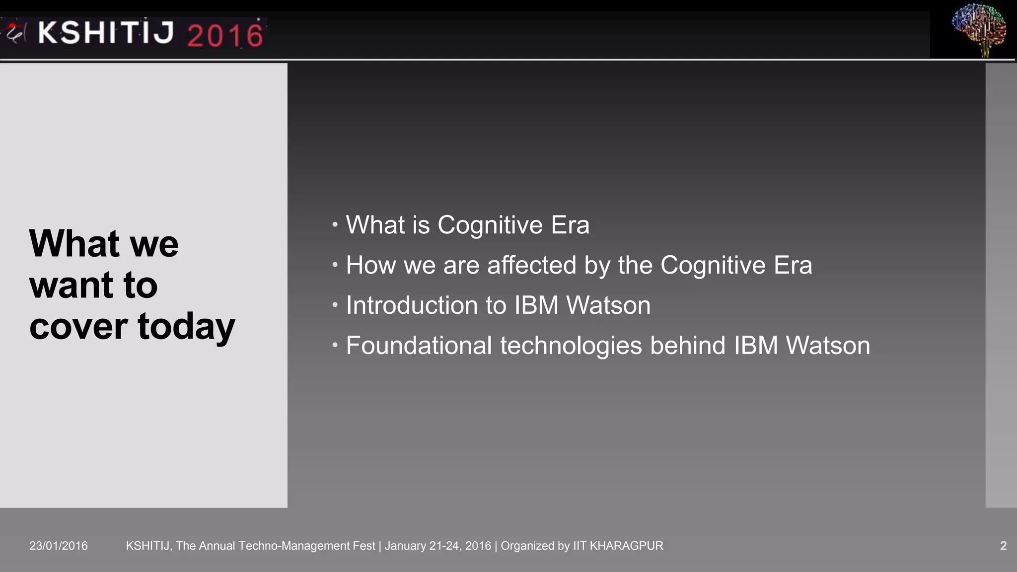 Cognitive Era and Introduction to IBM Watson | PPT