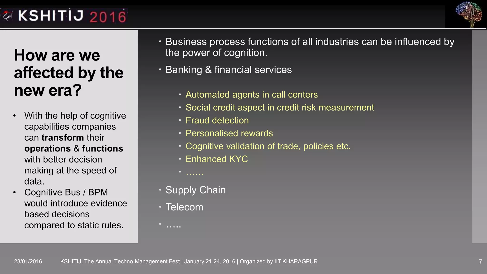 Cognitive Era and Introduction to IBM Watson | PPT